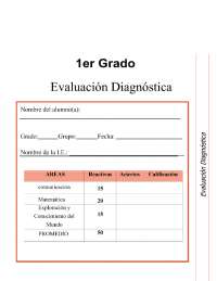 EVALUACION DIAGNOSTICA PRIMER GRADO - Docsity