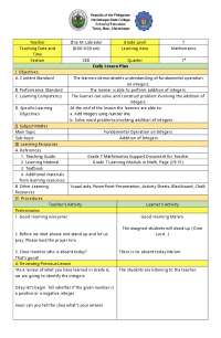 Micro Teaching Lesson Plan in English 2 - Docsity