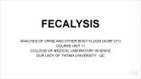 ALL information of Fecalysis - Docsity