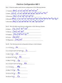 Electronic configuration - Docsity