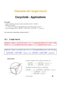 Théorème de l’angle inscrit - Cocyclicité, Applications - Docsity