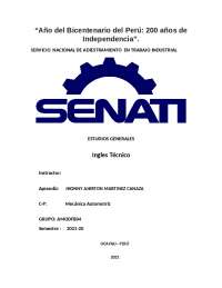 Caratula - de entregables - senati | Diapositivas de Física - Docsity