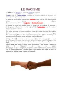 Le racisme in francese - Docsity
