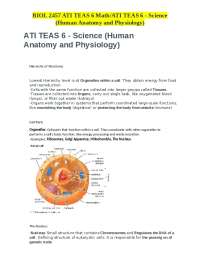 BIOL 2457 ATI TEAS 6 Math/ATI TEAS 6 - Science (Human Anatomy and ...