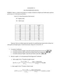 Regression Analysis Activity - Docsity