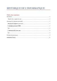 Histoire de l'informatique - Docsity