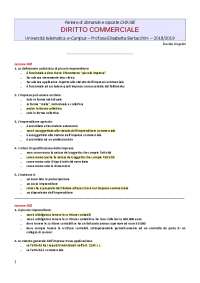 Paniere domande/risposte chiuse Diritto commerciale - eCampus (Prof. Bertacchini) 2019 - Docsity