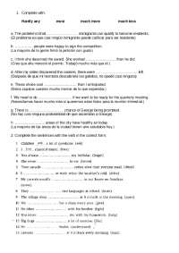 Ejercicios de nivel básico para present simple and present continuous. - Docsity