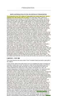 Frankenstein plot and analysis - Docsity