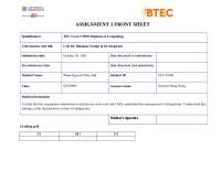 Assignment 1 - Database Design Greenwich FPT - Docsity