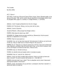 The Crucible Full Book - Docsity