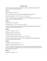 Practice Problems on Probability - Docsity