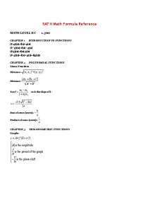 Math 2 Formula Reference | Study notes Mathematics - Docsity