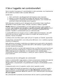 Il Sè e l'oggetto nel controtransfert - Docsity