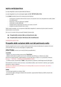Nota integrativa: spiegazione dettagliata - Docsity