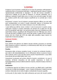 Il doping; cos'è, qual è, rischi - Docsity