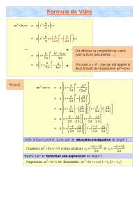 Formule de Viète - démonstration - Docsity