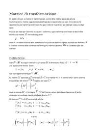Matrice di Trasformazione - Docsity