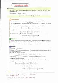 Théorème d'intégration par partie - Docsity