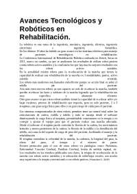 Rehabilitación avances tecnologicos - Docsity
