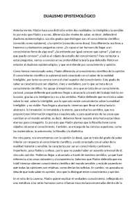 Dualismo epistemológico - Docsity