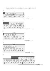 Exercícios de polegadas fracionárias - Docsity