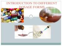 Introduction to Different Dosage Forms - Docsity