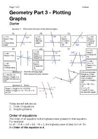 Algebra - Properties of Graphs - Docsity