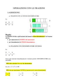 Operazioni con le frazioni - Docsity