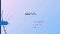 Mathematics Important topic - Matrix - Docsity