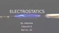 Physics- Electricity- Electrostatics - Docsity