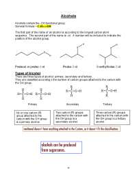Alcohols, Ether and Epoxide - Docsity