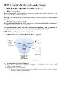 Bloque 1. Geografía Humana - Docsity