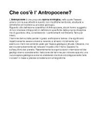 Che cos'è l' Antropocene - Docsity