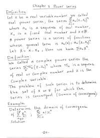 Analysis/Calculus : Power series - Docsity