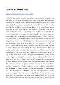 Ode on a grecian urn - Docsity