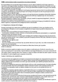 ASPECTOS SOBRE LA ADQUISICIÓN DE UNA LENGUA EXTRANJERA - Docsity