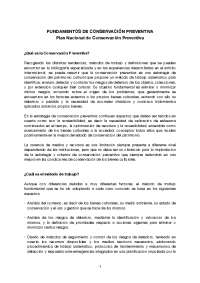 Fundamentos de conservación preventiva - Docsity