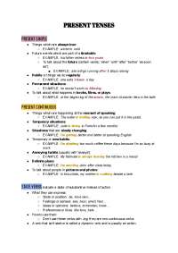 Tipos de present tenses - Docsity