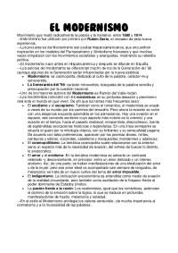 El Modernismo en español - Docsity