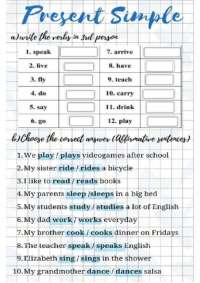 Present simple de ingles - Docsity