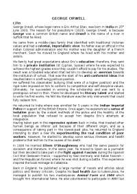 George Orwell - life, ideas and 1984 - Docsity