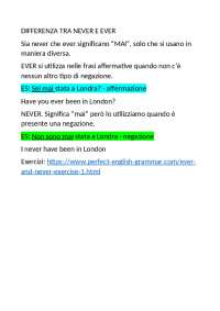La differenza tra Never and Ever - Docsity