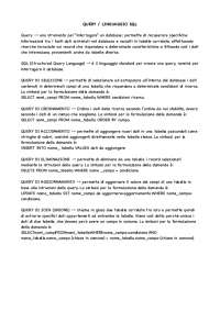 QUERY (+ TIPOLOGIE) E SQL - Docsity