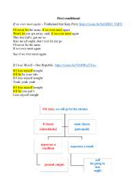 The first conditional - Docsity