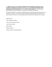 Negative and Positive effects of computer - Docsity