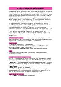 Resumo completo sobre a Cascata de complemento - Imunologia - Docsity
