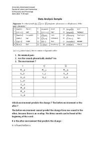 Data analysis of phonology - Docsity