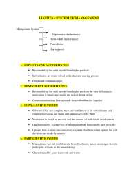 Likert's Four System of Management (Human Resource Management) - Docsity