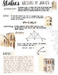 Study guide on Statics: Method of Joints - Docsity